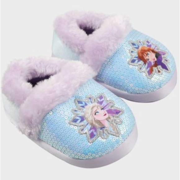 Disney | Shoes | Disney Frozen Elsa Anna Sequin Slippers Toddler Small ...